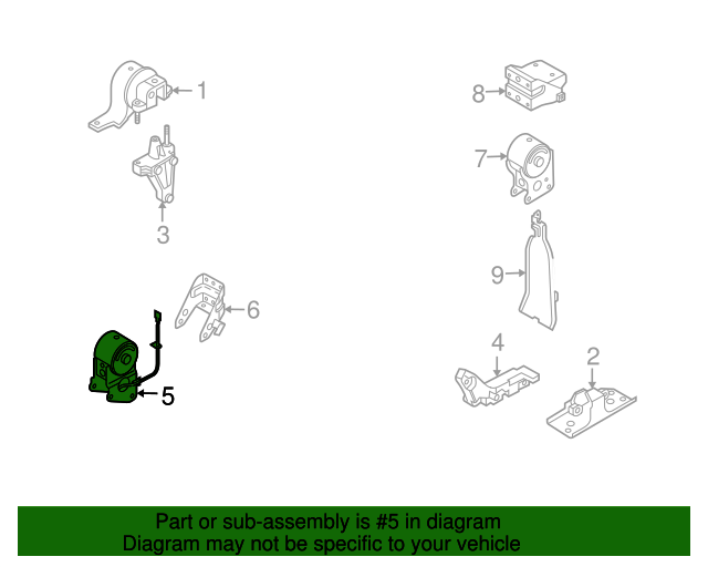 11270-8J10A - Engine Mount 2002-2009 Nissan | AutoNationParts.com