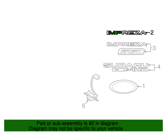 2017-2020 Subaru Impreza OEM NEW 2017-2021 Subaru Impreza Letter Mark ...