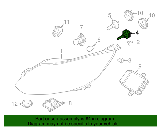 2012-2018 Ford Focus Low Beam Bulb CM5Z*13N021*A | TascaParts.com