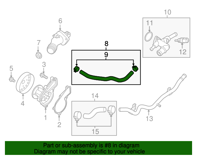 Genuine Engine Coolant Bypass Hose for 2011-2021 Hyundai | Part# 25472 ...
