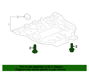 2015-2024 Audi Radiator Support Splash Shield Bolt N-907-371-07 | Audi ...