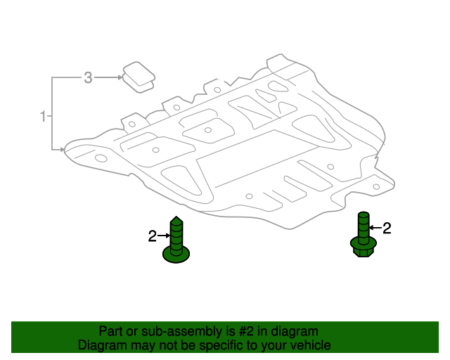 2015-2023 Audi Radiator Support Splash Shield Bolt N-907-583-02 | Audi ...