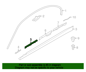 51777256915 - 2012-2019 BMW Rocker Molding Support (51-77-7-256-915 ...