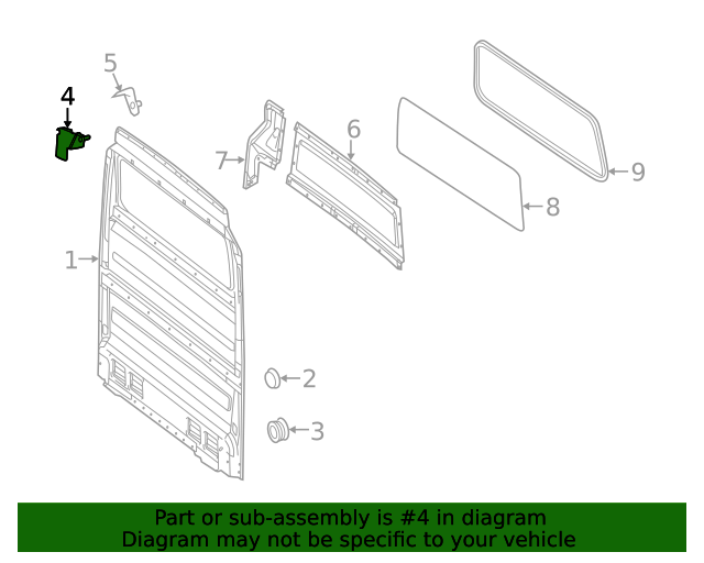 906-710-01-32 - Partition Panel Upper Bracket 2014-2021 Mercedes-Benz ...