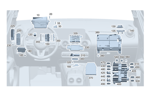 Control Units, Fuse Boxes and Relays in Interior for 2022 Mercedes-Benz ...