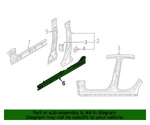 2016-2020 Toyota Rocker Reinforced 61403-WB001 | Toyota Parts Center