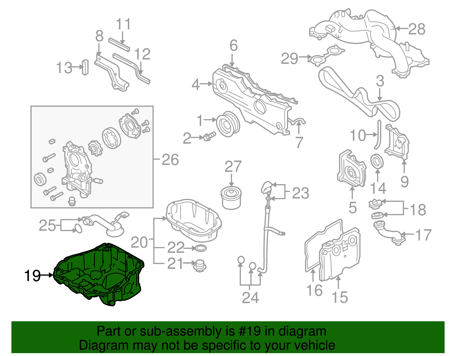2010-2012 Subaru Oil Pan 10964AA010 | Subaru Parts Store