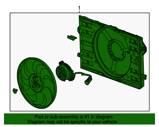 2017-2020 Buick Envision Engine Coolant Auxiliary Fan Shroud 84190683 ...
