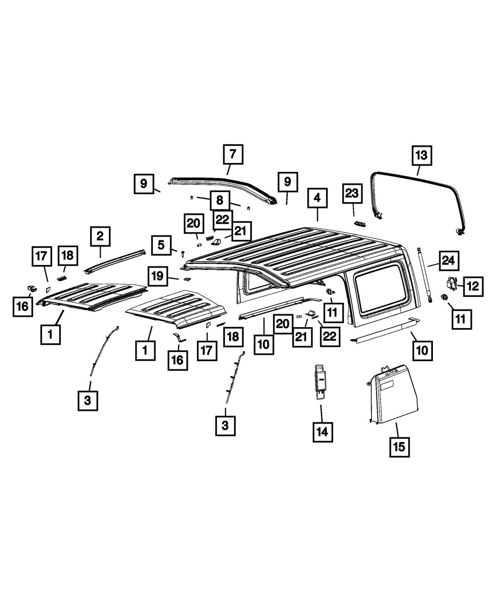 2018 Jeep Wrangler Targa Top Seal 68368569AB | My Mopar Parts