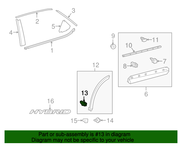 90467-08224 - Wheel Opening Molding Clip 2015-2023 Lexus | Lexus of ...