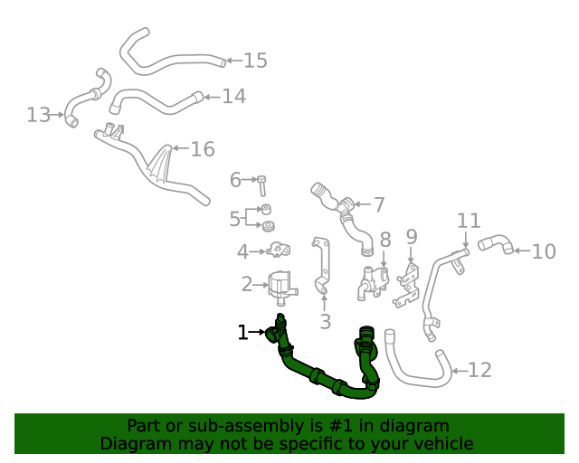 2017-2023 Audi Radiator Coolant Hose 5Q0-122-051-EB | Audi USA Parts