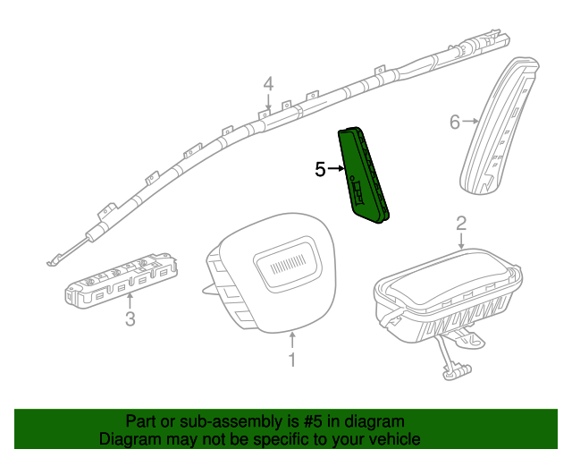 2017-2024 GM Passenger Seat Outboard Seat Back Airbag #84074611 ...