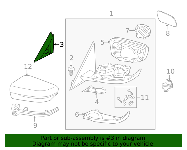 51217432204 - 2019-2023 BMW Mirror Assembly Gasket (51-21-7-432-204 ...