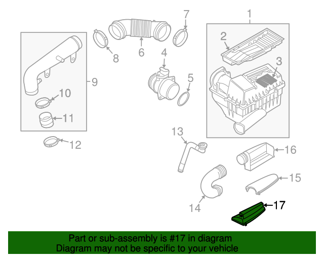 1K0-805-971-C-9B9 - Intake Duct 2006-2013 Audi | Audi OEM Parts