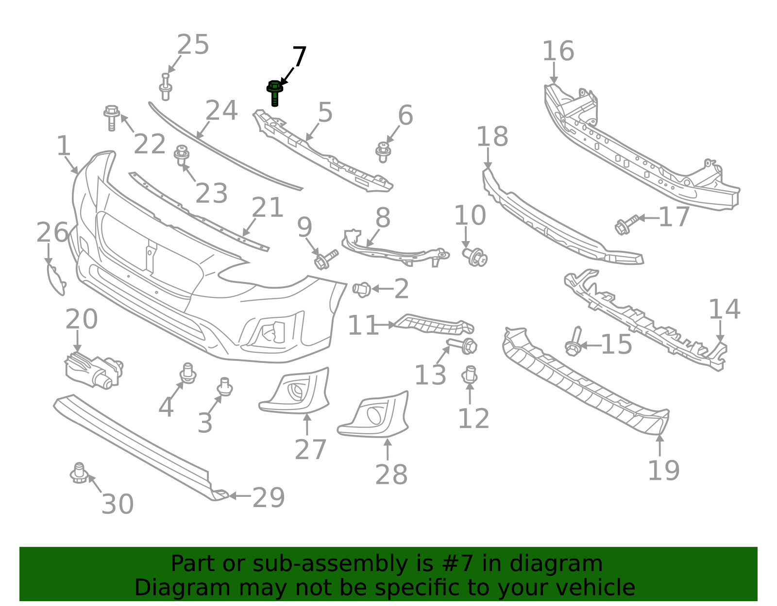 901000422 - Bumper Cover Support Rail Bolt 2018-2024 Subaru ...