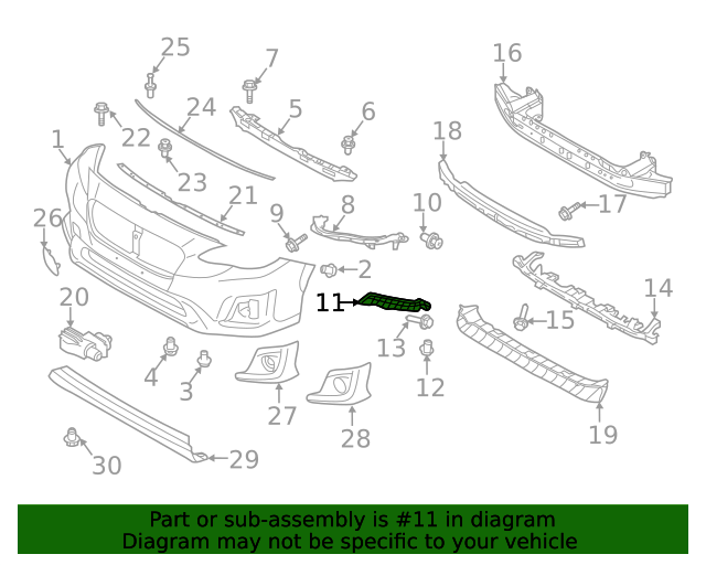 2018-2023 Subaru Crosstrek Side Retainer 57707FL050 | Subaru Parts Store