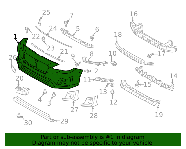 2021-2023 Subaru Crosstrek Bumper Cover 57704FL030 | OEM Parts Online