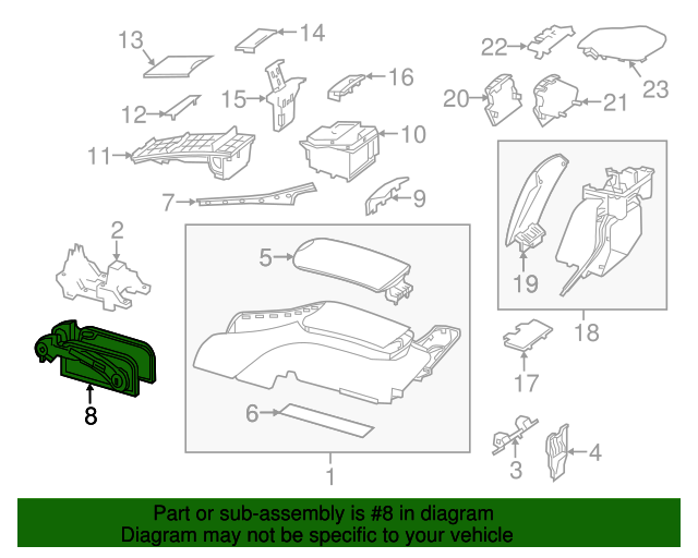 222-810-00-01-9E38 - Console Compartment 2014-2020 Mercedes-Benz ...