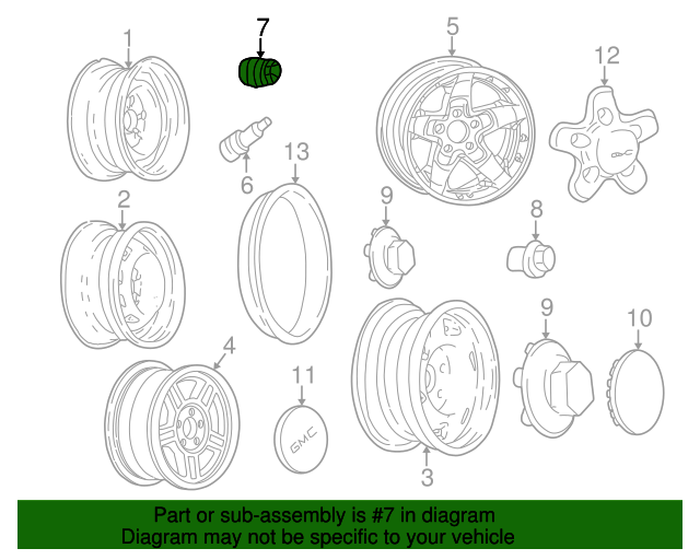 1984-1999 GM Wheel Nut 09590477 | GMPartsDirect.com
