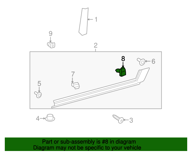 Toyota OEM Rocker Molding Clip Part# 75494-42010 | OEM Vehicle Parts