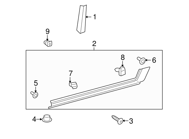 2001-2014 Toyota Rocker Molding Clip 75494-42010 | Toyota Parts Center