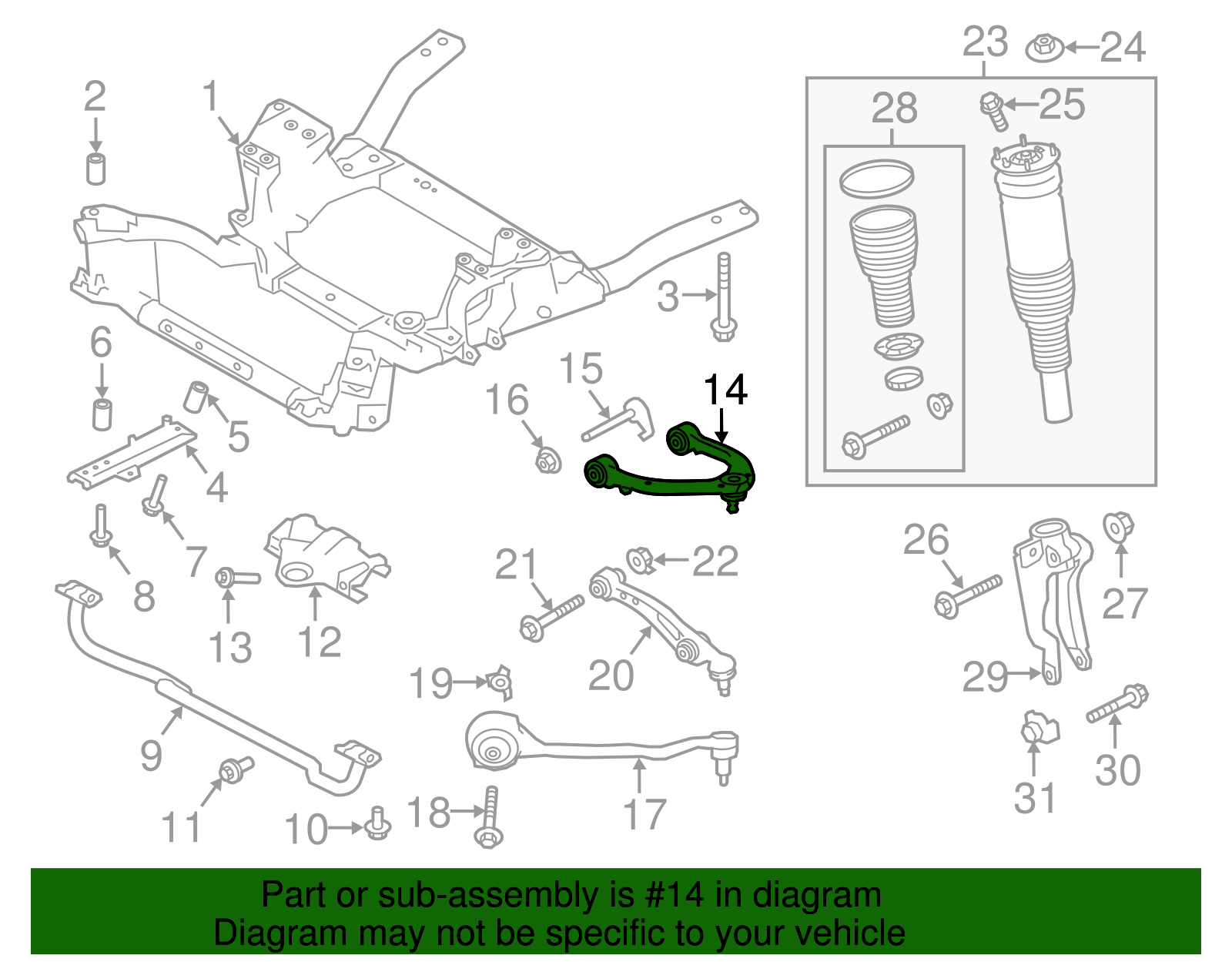 Genuine Upper Control Arm for 2013-2017 Land Rover Range Rover | Land ...