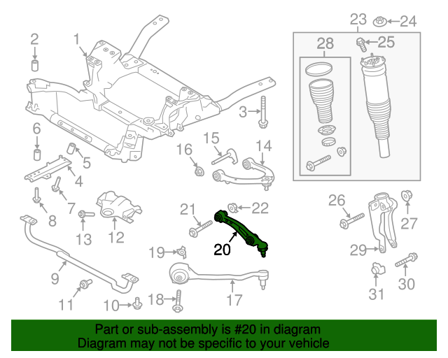 Genuine OEM Rear Lower Control Arm Part# LR078476 Fits 2013-2018 Land ...