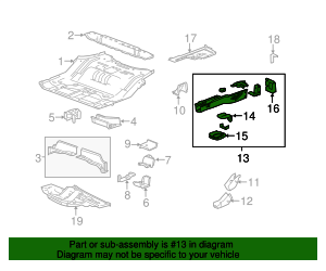 2010-2017 GM Passenger Side Underbody Rear Side Rail 23484643 GM ...