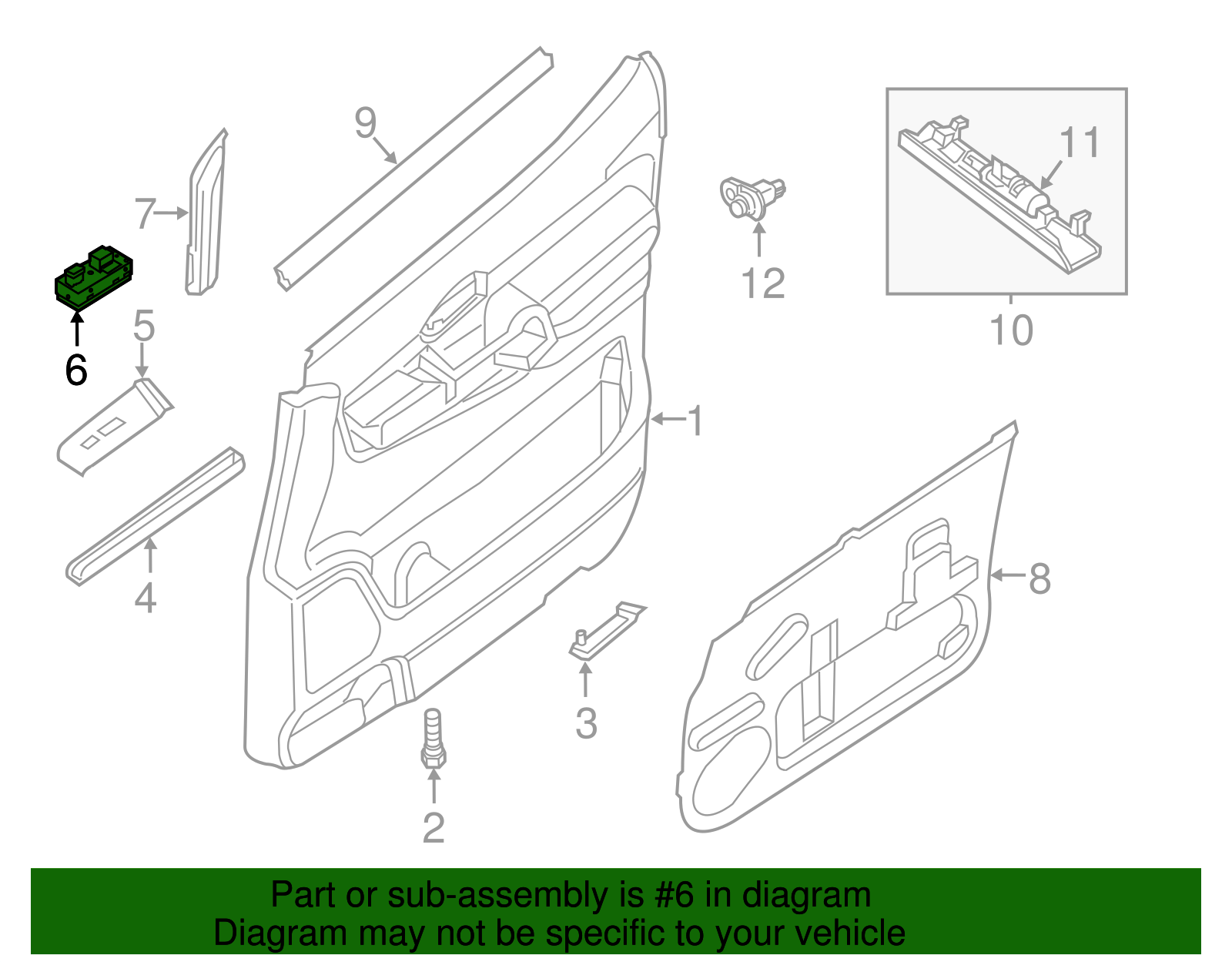25411-JA01A - 2007-2021 Nissan - Window Switch | Anicra Nissan Parts