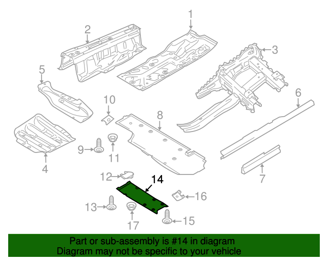 2010-2016 Porsche Panamera Floor Pan Splash Shield 970-504-335-05 | OEM ...