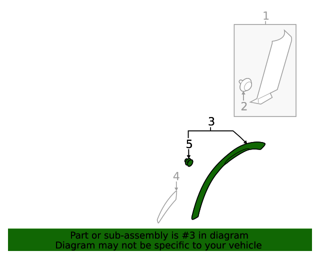 2020-2022 Subaru Outback Wheel Opening Molding 91112AN08A | QuirkParts