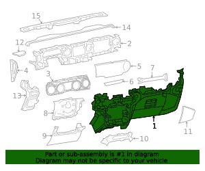 6CA91TX7AH - Instrument Panel - 2018-2023 Jeep | Mopar Parts Canada