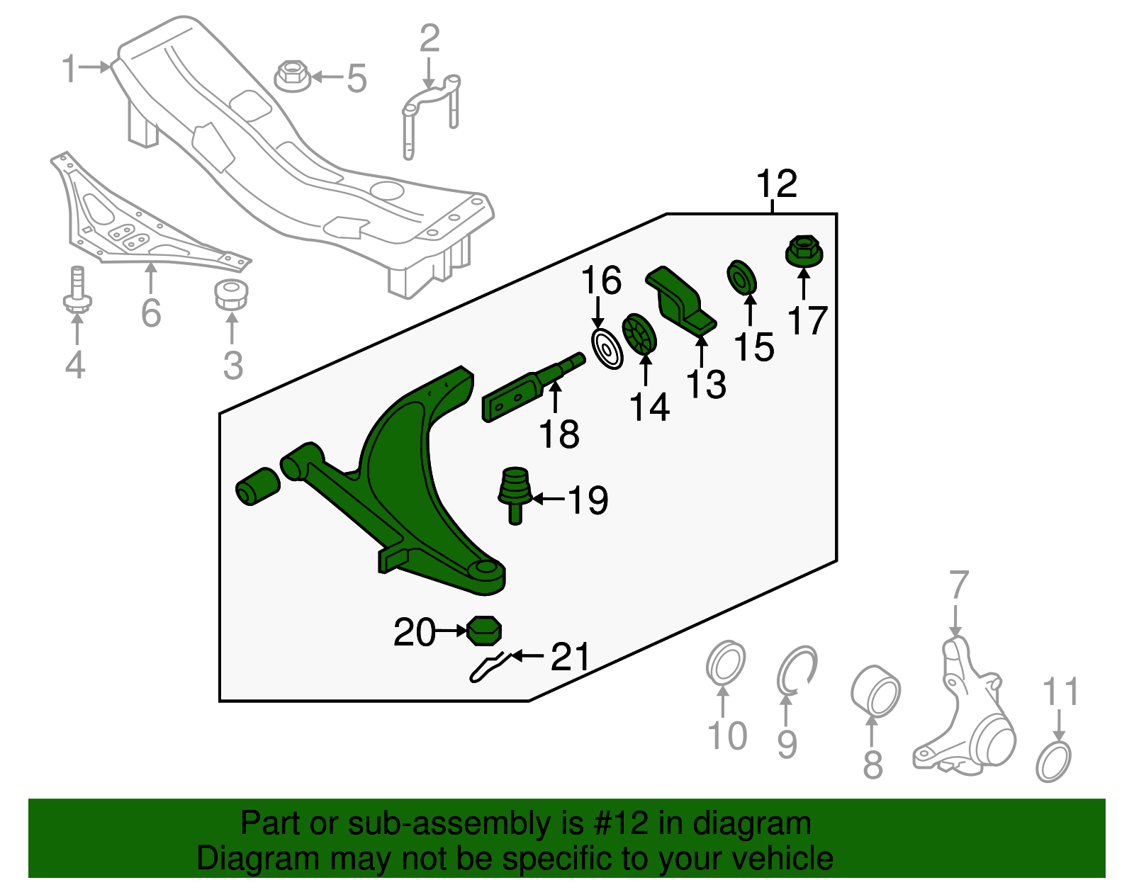 2004-2007 Subaru Impreza Lower Control Arm 20202FE882 | Subaru Parts Store