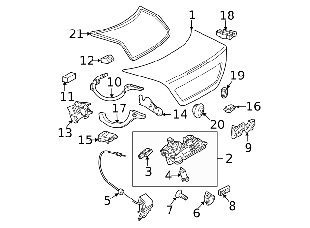 2004-2011 Mercedes-Benz Trunk Lock Actuator Motor 203-750-09-93 ...