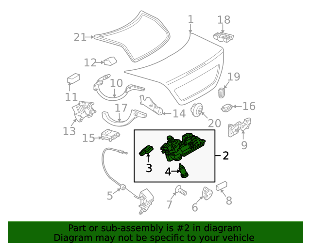 2004-2011 Mercedes-Benz Trunk Lock Actuator Motor 203-750-09-93 ...