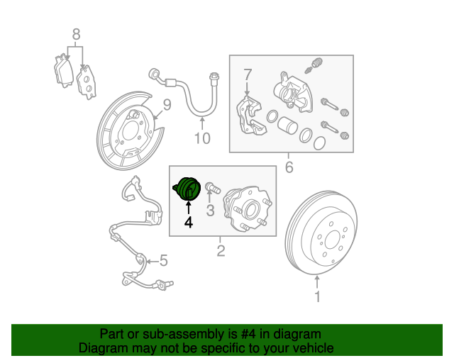 2006-2011 Toyota Rear Speed Sensor 89544-02070 | OEM Parts Online