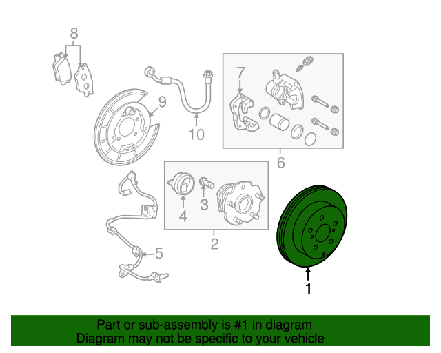 2006-2018 Toyota RAV4 Genuine Toyota 2009-2018 RAV4 OEM Rear Disc Brake ...