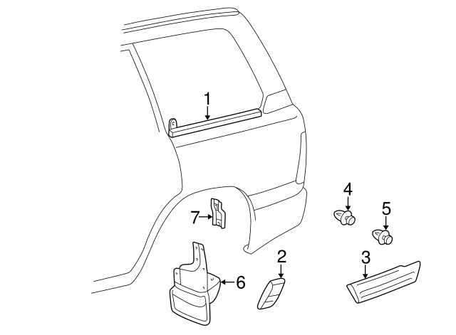 1998-2007 Toyota Land Cruiser Body Side Molding Clip 90467-12072 ...
