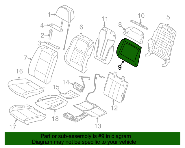 52-10-7-349-168 - Rear section, Comfort seat, lower 2014-2019 BMW ...