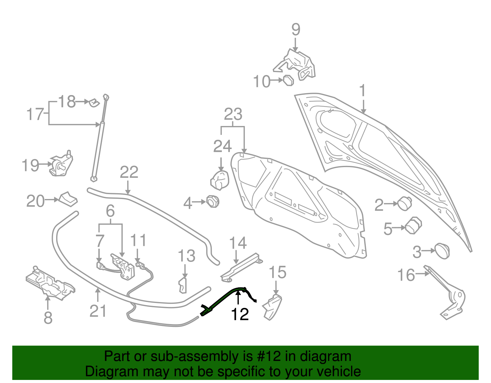 8P0-823-535-C - Hood Release Cable 2006-2013 Audi | AutoNation Parts