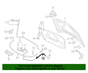 2006-2013 Audi Release Cable 8P0-823-535-C | OEM Parts Online