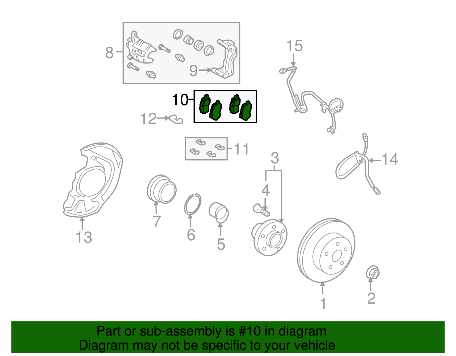 2006-2007 Toyota Highlander Brake Pads Front 04465-48100 | Toyota Parts ...