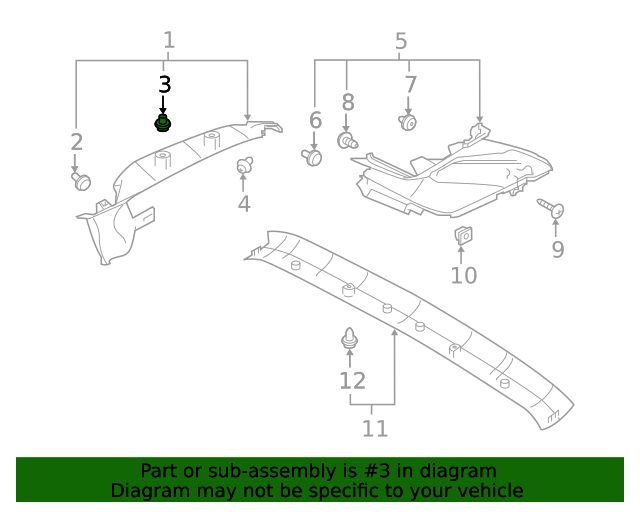 2019-2024 Subaru Upper Quarter Trim Retainer 909130275 | Subaru Parts Store