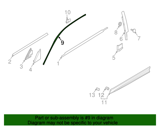 80A-837-643-G - Upper Molding 2018-2024 Audi | Audi OEM Parts
