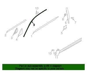80A-837-643-G - Upper Molding 2018-2024 Audi | Audi OEM Parts
