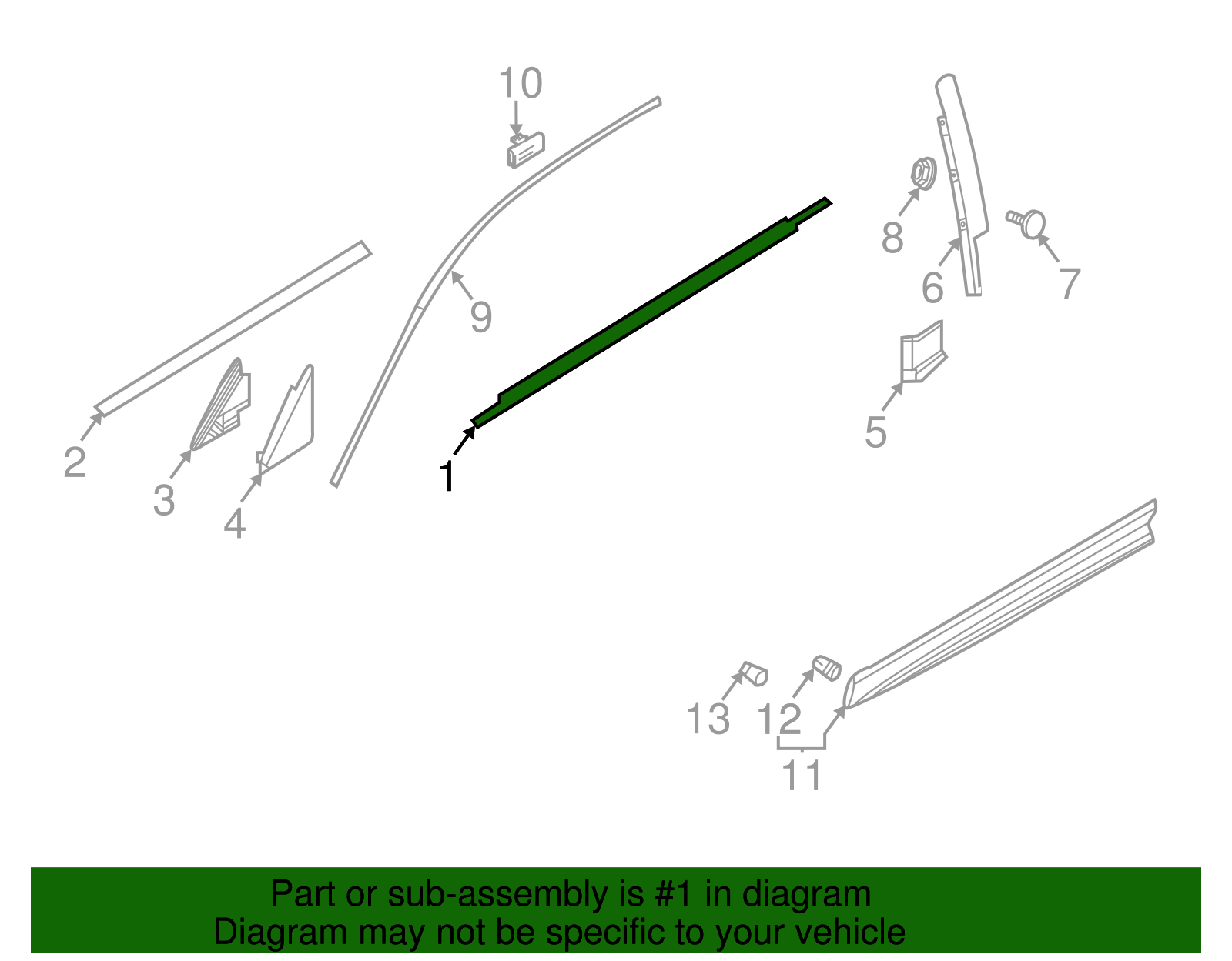 2019-2024 Audi Belt Molding 80A-853-284-L-3Q7 | OEM Parts Online
