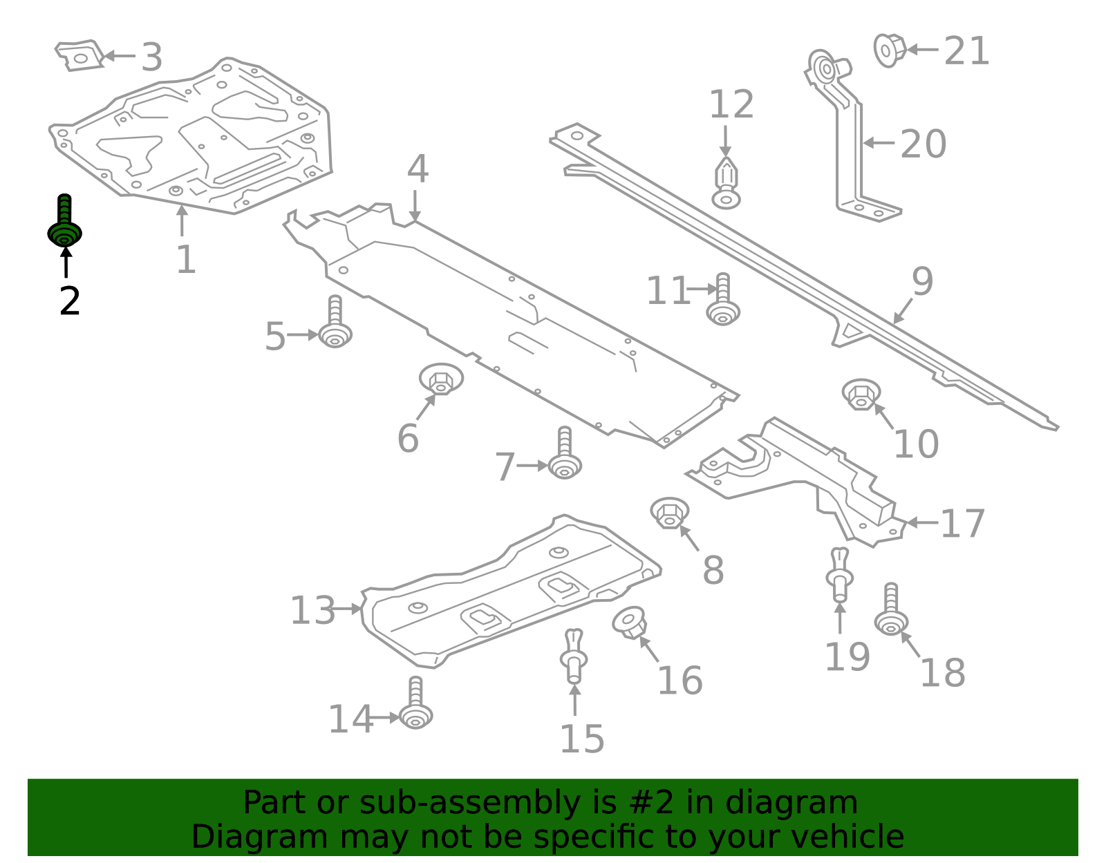 Genuine Audi WHT-007-698 | Under Cover Mount Bolt | FREE Shipping on ...