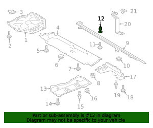 2011-2023 Audi Floor Pan Splash Shield Nut WHT-005-453 | OEM Parts Online