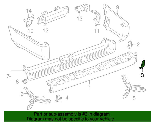 1996-2002 Toyota 4Runner Face Bar Seal 52591-35010 | Toyota Express Parts