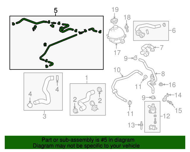 2018-2019 GM Engine Coolant Air Bleed Hose 84390533 GM | GMPartsDirect.com